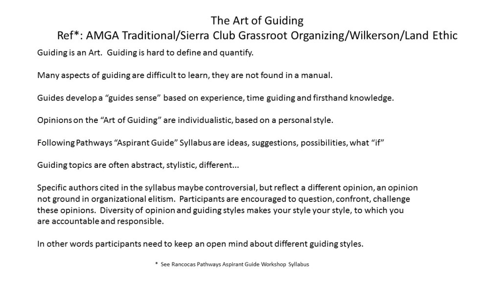 Pathways Art of Guiding Workshop Syllabus | Rancocas Pathways, Kayaking ...